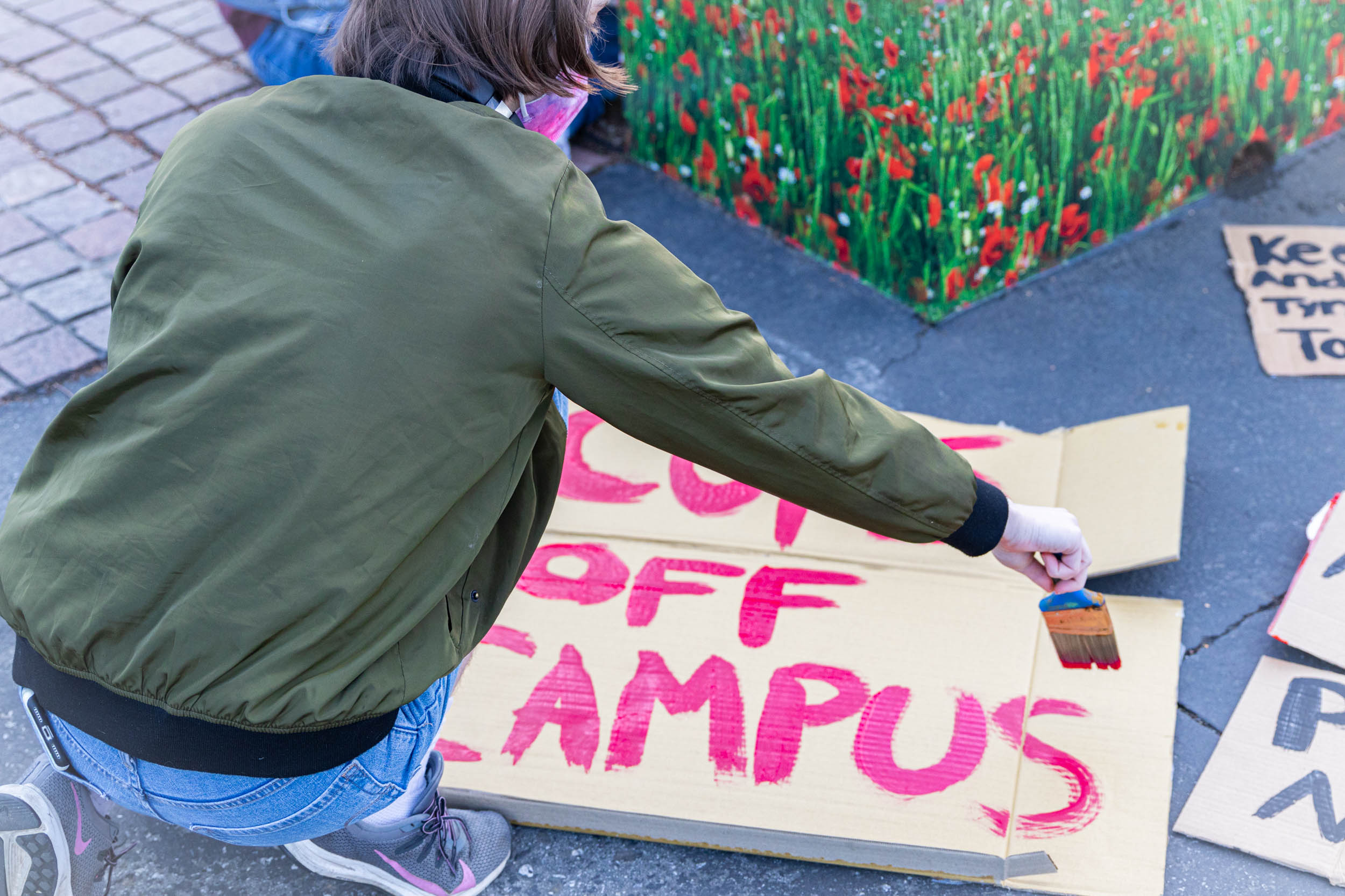 Students protest for police abolition on campus