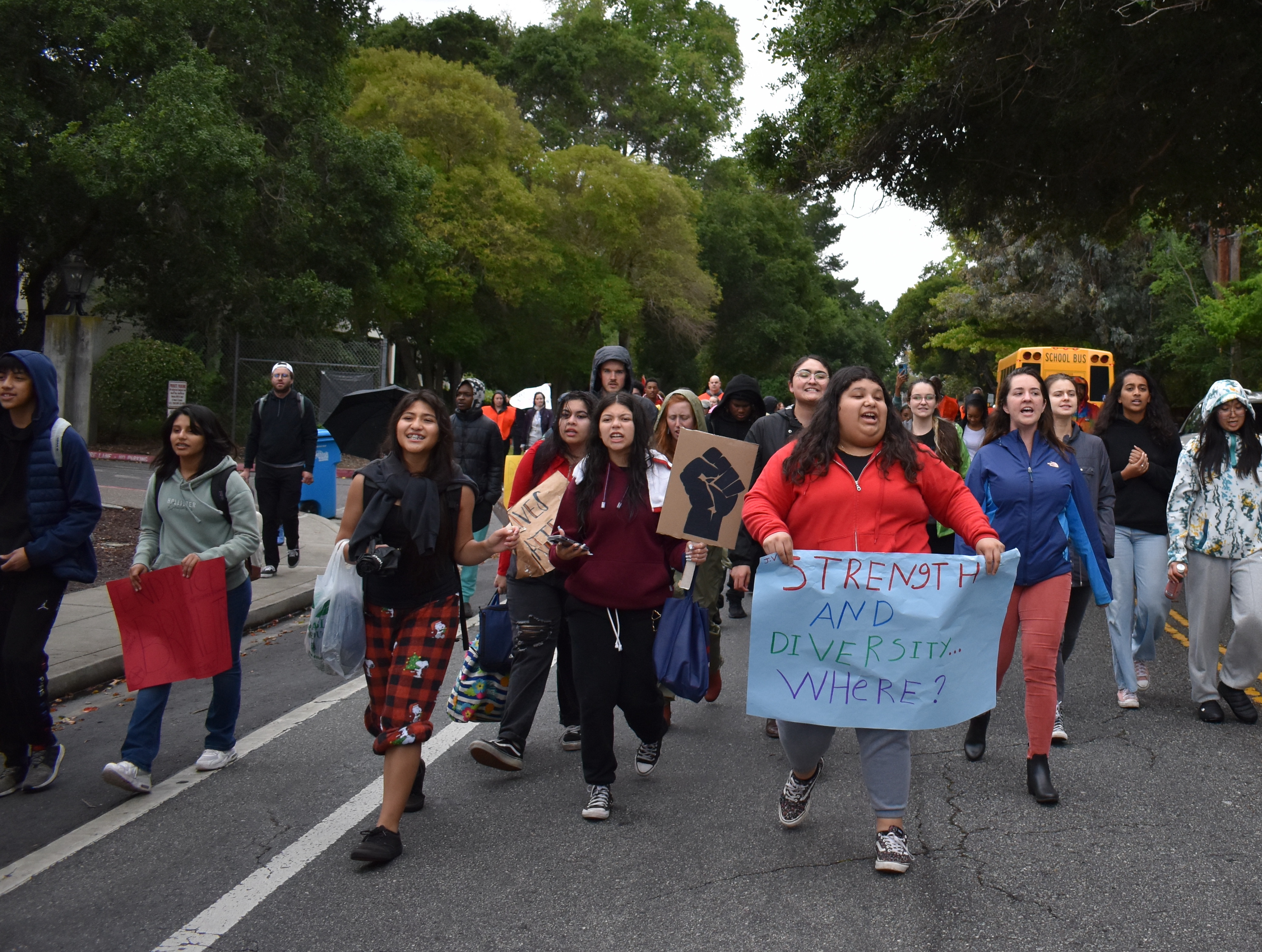 Local high school students protest Atherton Police