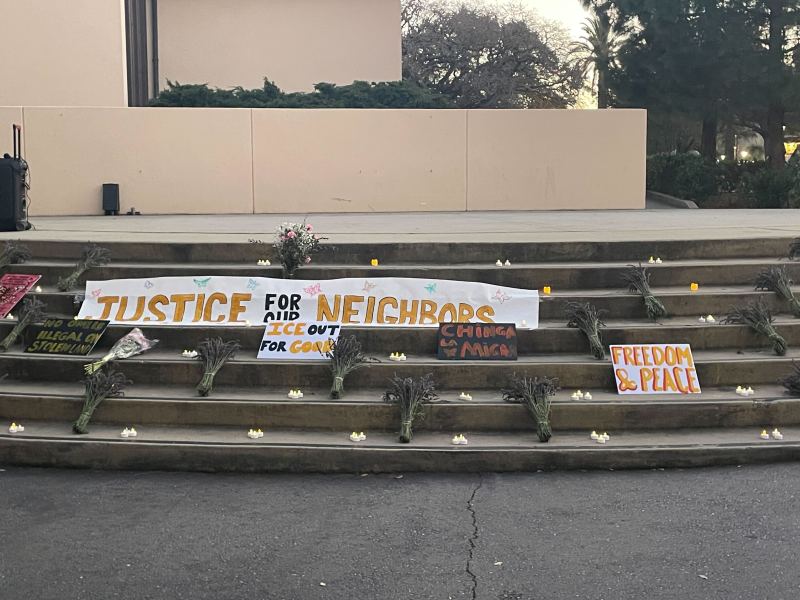 Students gather to grieve at ICE vigil